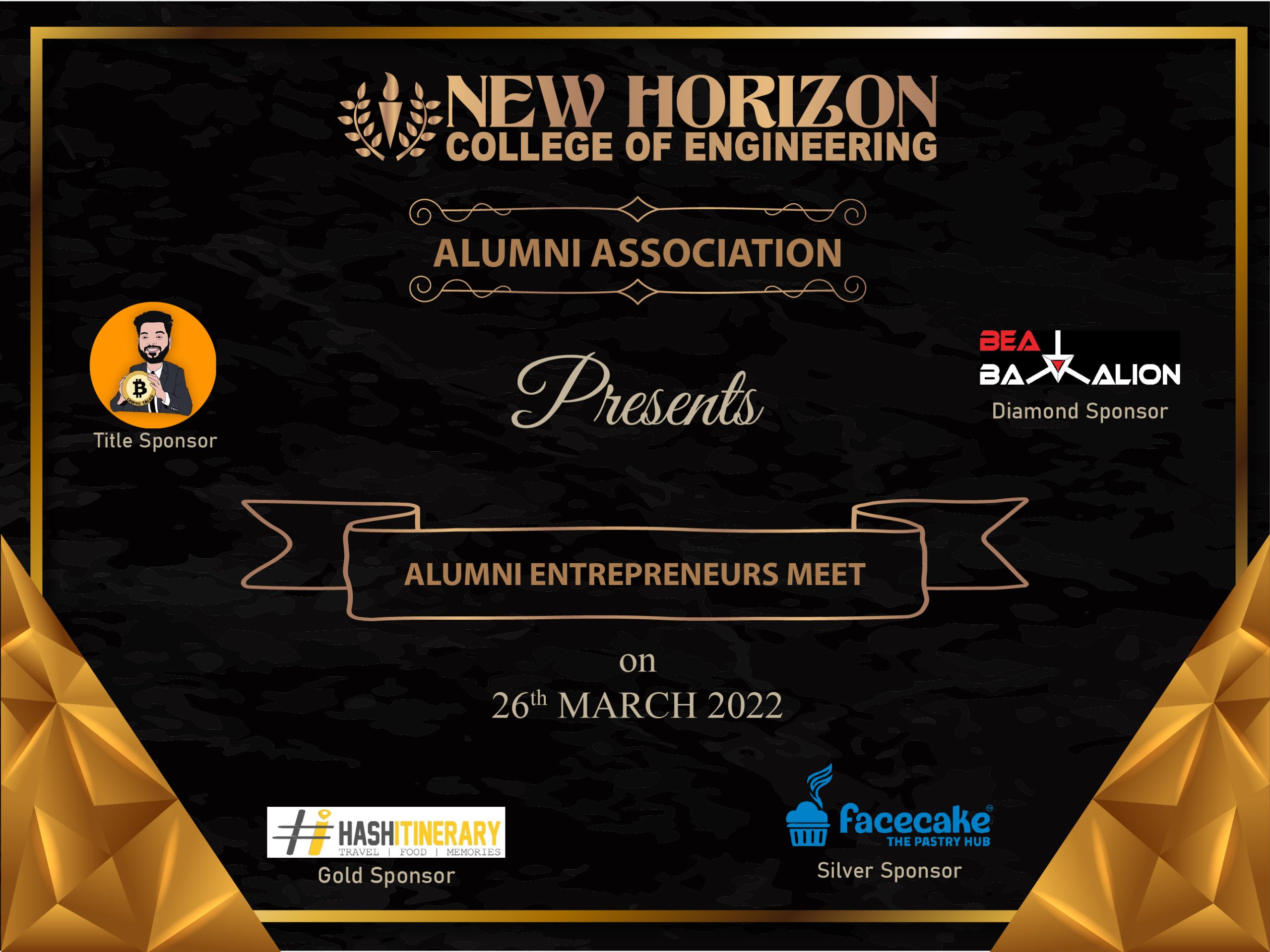 New Horizon College of Engineering announces its first Alumni Entrepreneurs Meet on the 26th of ...