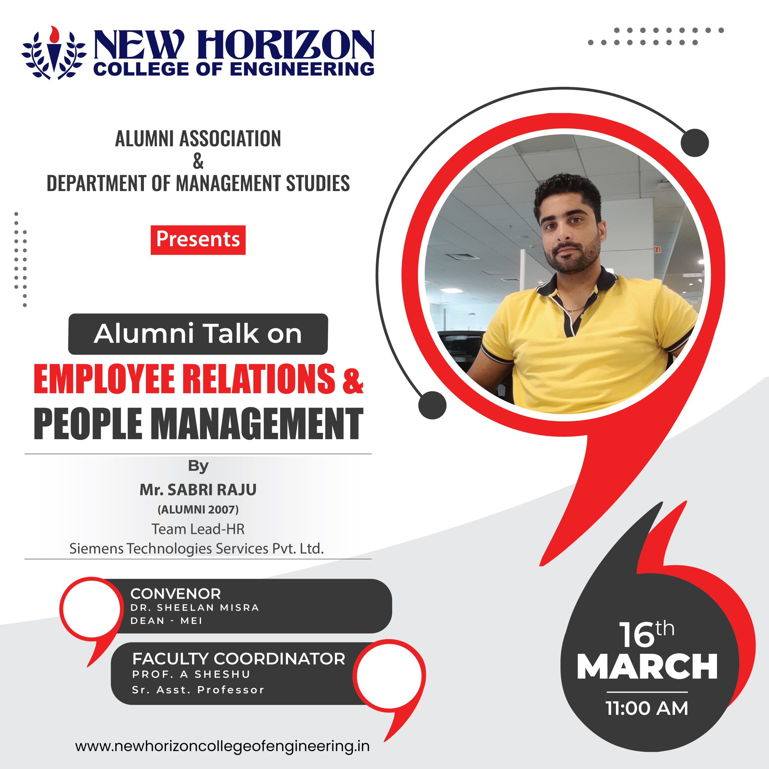 Alumni Talk on Employee Relations & People Management - New Horizon ...