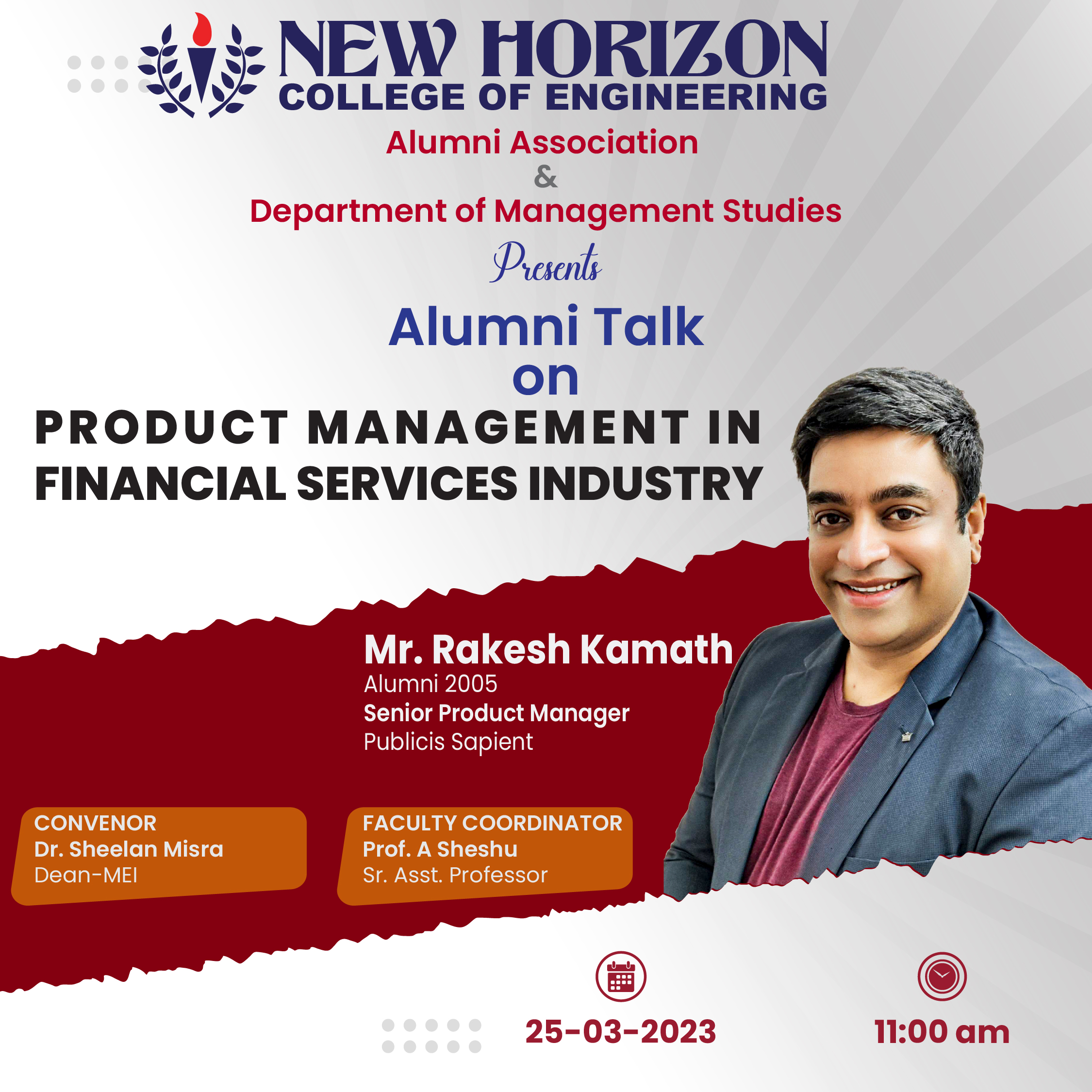 Alumni Talk On Product Management in Financial Services Industry - New Horizon College of ...