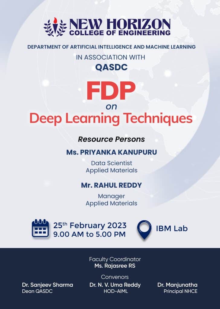 FDP on Deep Learning Techniques | NHCE