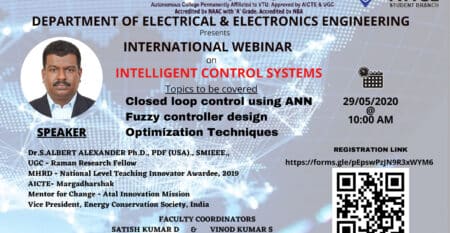 EEE Department Presents International Webinar on Intelligent Control ...