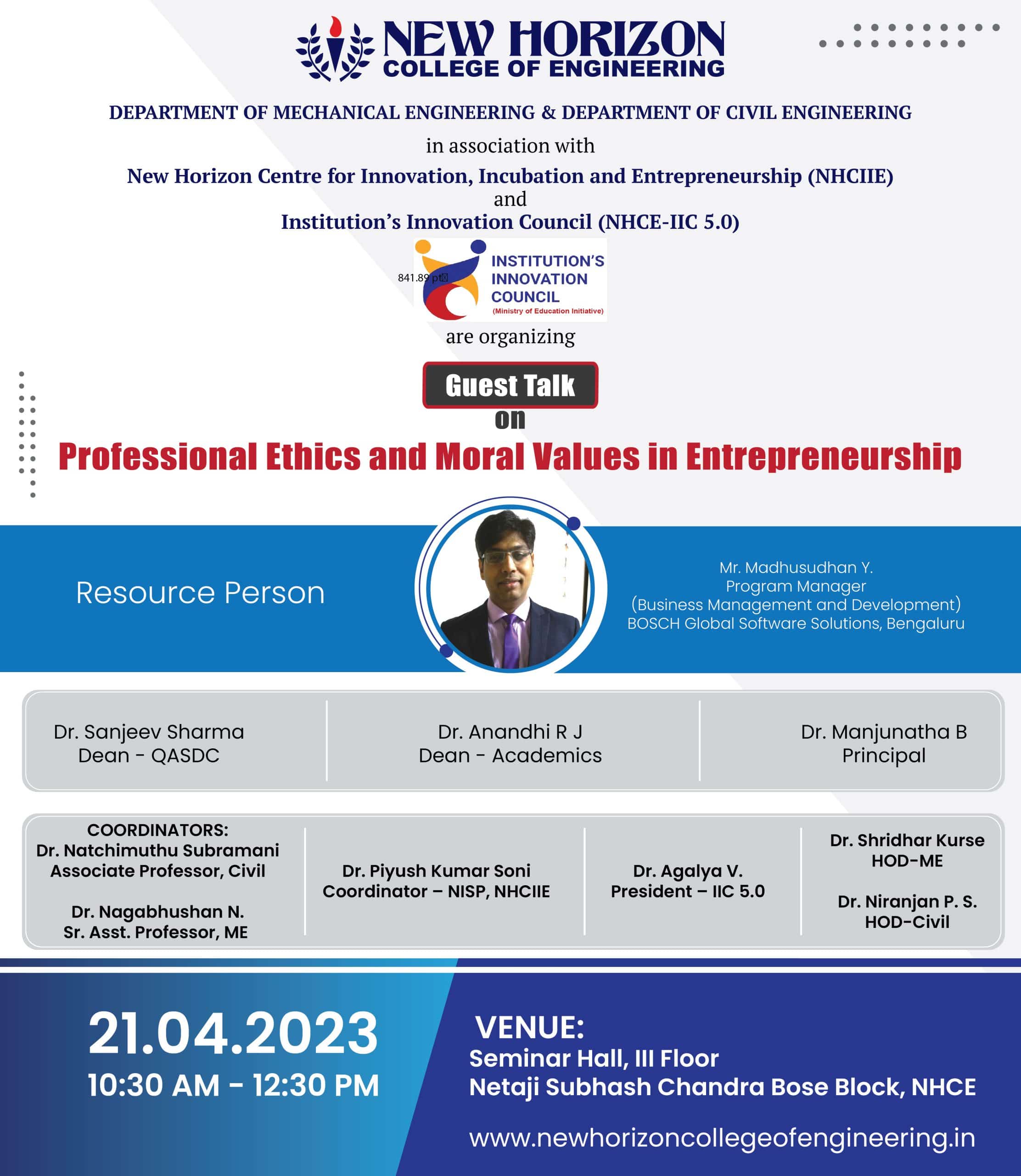 Guest Talk on Professional Ethics | NHCE