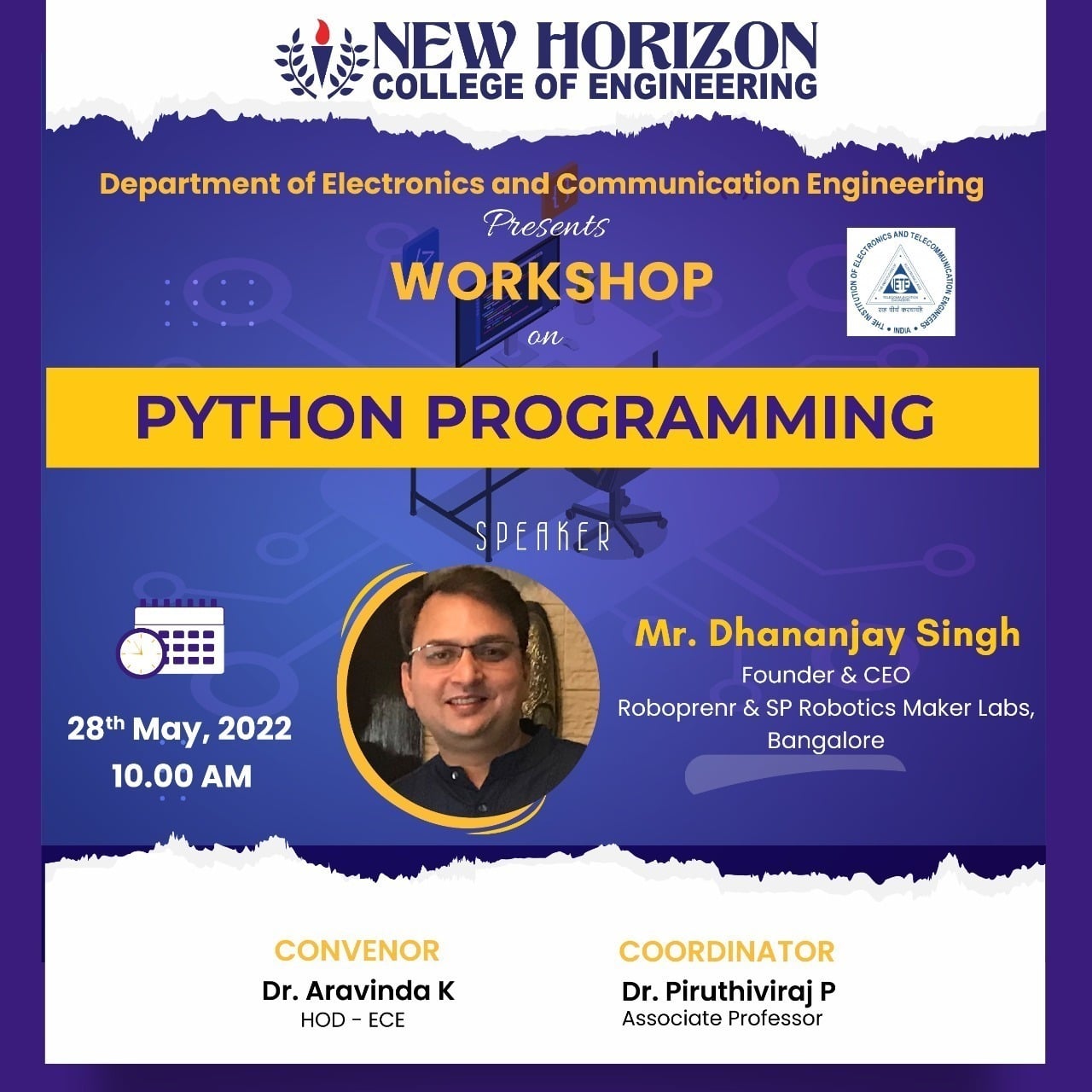Workshop on Python Programming | New Horizon College of Engineering