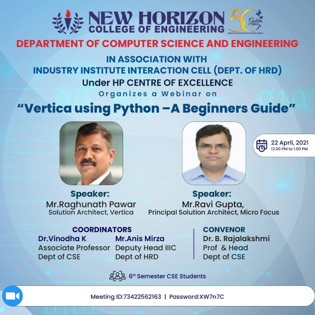 Vertica Using Python – Beginner’s Guide Workshop at NHCE