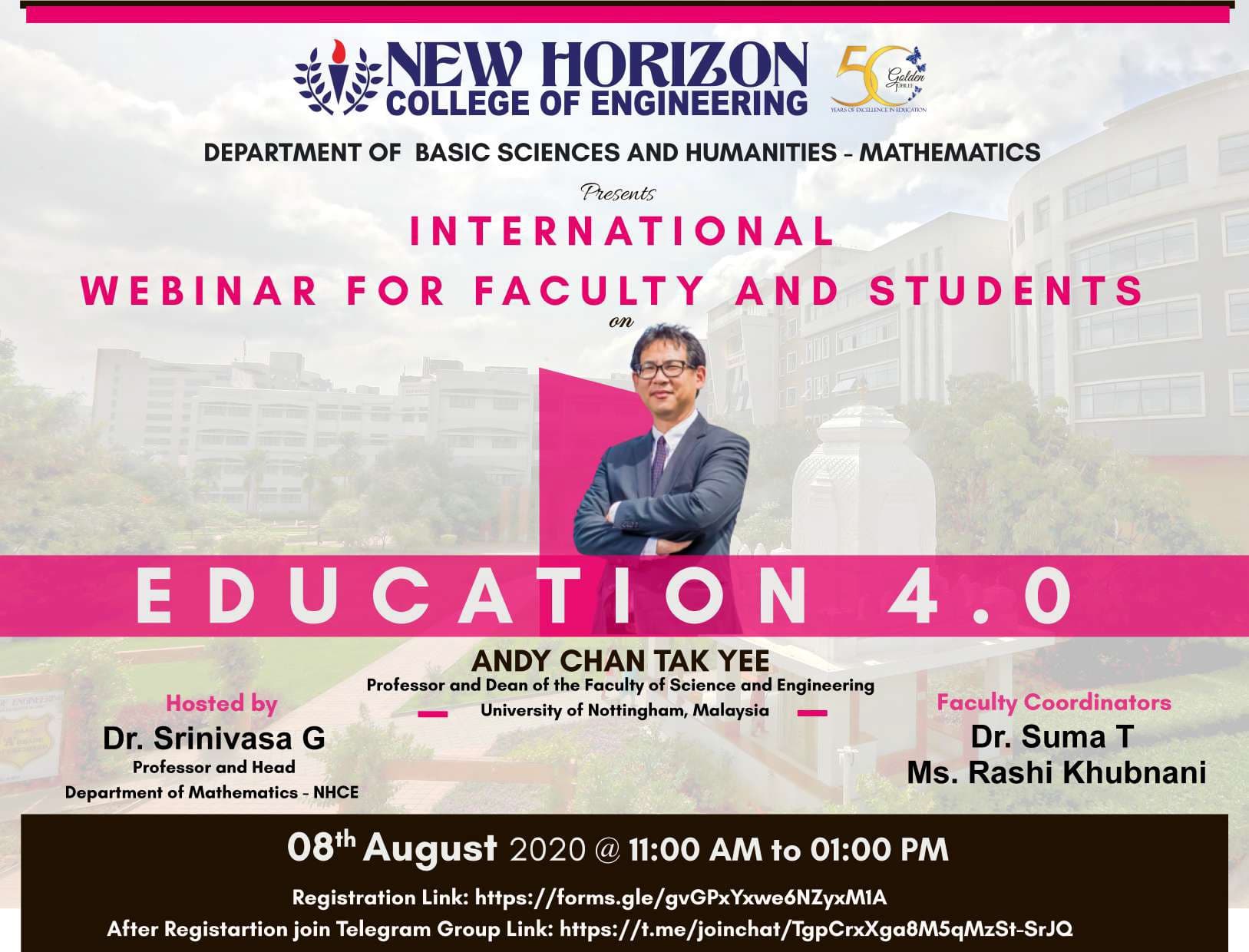 International Webinar for Faculty & Students - NHCE
