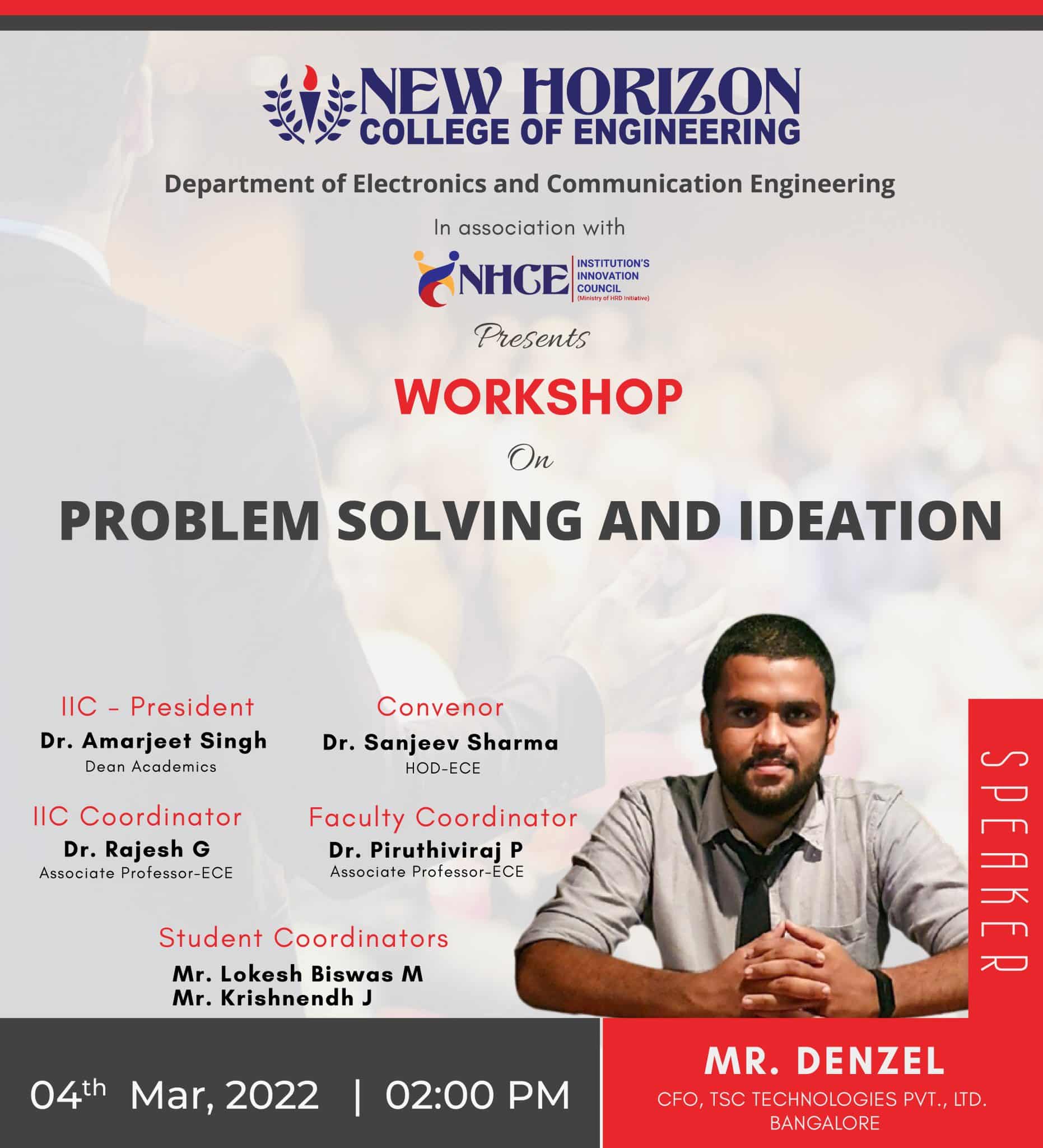 Workshop on Problem-Solving & Ideation | NHCE